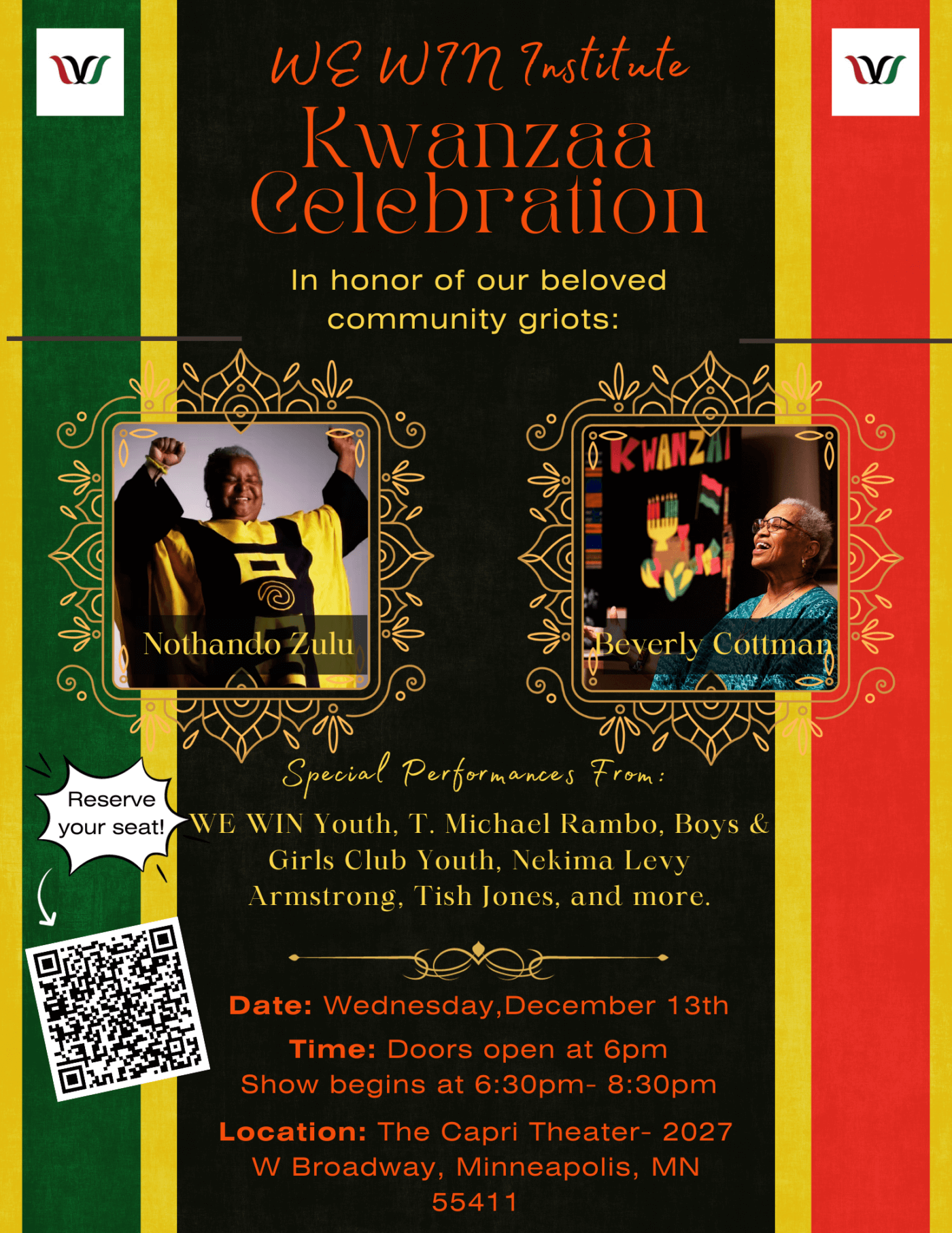 We Win Institute presents: Kwanzaa: “Honoring Griots” - The Capri Theater